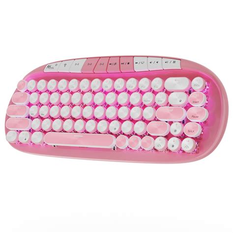 Rk Royal Kludgerk838 Pink Wireless Keyboard Retro Typewriter Keyboard