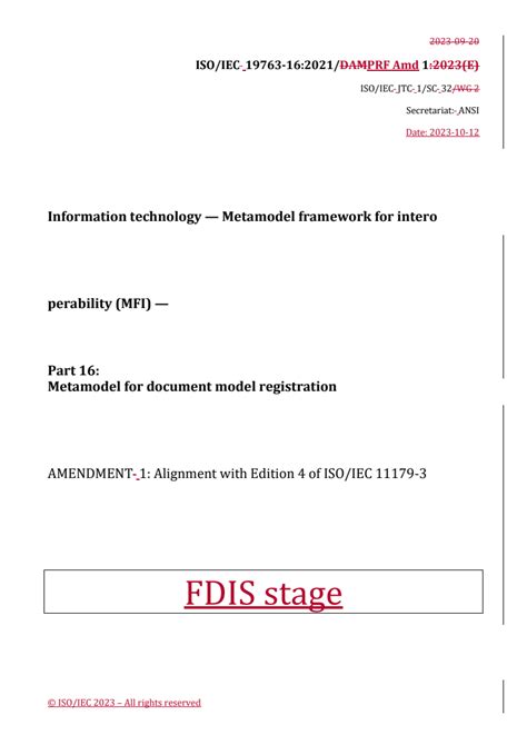 ISO IEC 19763 16 2021 Amd 1 2023 Information Technology Metamodel Framework For Interoperability