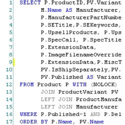 ECommerceCartMods Custom SQL Query