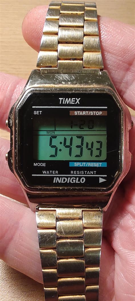 Vintage Timex Indiglo Digital Watch Gold Tone New Battery Etsy