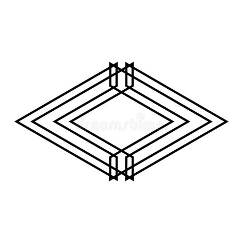 Abstract Geometric Line Art Pattern And Symbol Minimalist Design Stock Illustration