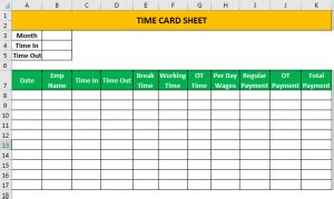 How To Create Excel Time Card Template Step By Step Guide