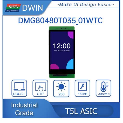 Dwin 3 5 Inch Lcd Module 800 480 Display Monitor Hmi Uart Rs232 Connect
