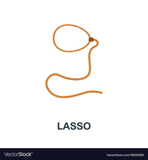 Lasso Flat Icon Color Simple Element From Wild Vector Image