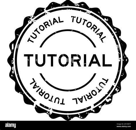 Grunge Black Tutorial Word Round Rubber Seal Stamp On White Background