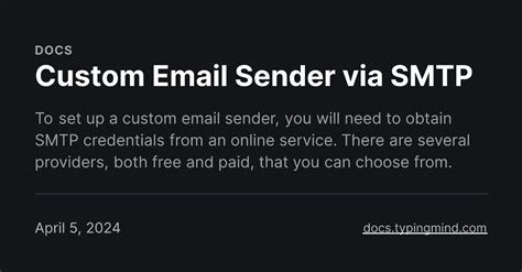 Custom Email Sender Via Smtp