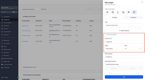 How To Use Table Charts For Dashboard Widgets Highlevel Support Portal