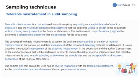 Tolerable Misstatement In Sampling
