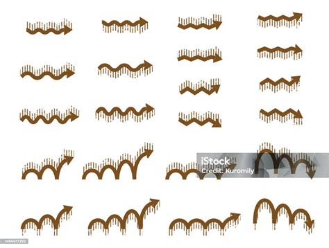 빈티지 복고풍 3d 화살표 아이콘은 그림자 곡선 화살표 물결 모양 화살표로 설정됩니다 곡선에 대한 스톡 벡터 아트 및 기타 이미지 곡선 교통 신호 표지판 벡터