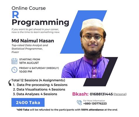 Naimul Hasan On Linkedin R Programming Course Registration Link G8myukhx Starting