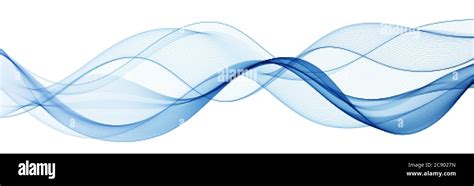 Abstract Smooth Color Wave Vector Curve Flow Blue Motion Illustration Smoke Design Vector