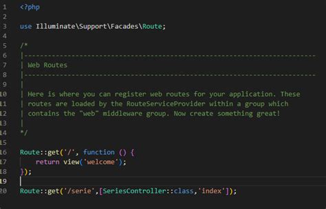 erro para encontrar o controller laravel criando uma aplicação com