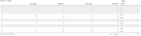 Jquery R Shiny Disabling Specific Rows In A Datatable With Column