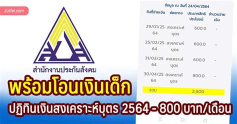 ปฏิทินเงินสงเคราะห์บุตรประจำปี 2564 เริ่มจ่ายเดือนละ 800 บาทแล้ว