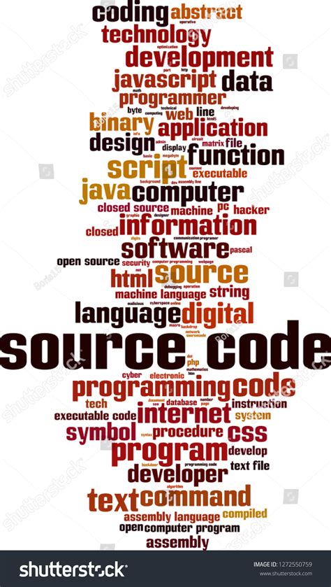 Source Code Word Cloud Concept Vector Stock Vector Royalty Free