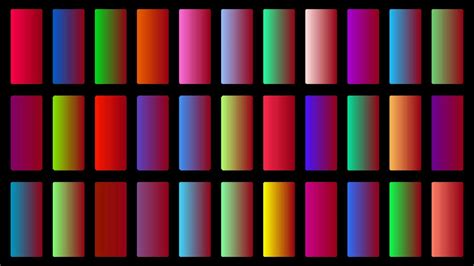 Colorful Carmine Color Shade Linear Gradient Palette Swatches Web Kit Rounded Rectangles