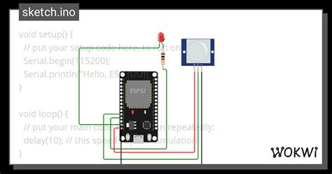 Pir Sensor Wokwi Esp32 Stm32 Arduino Simulator