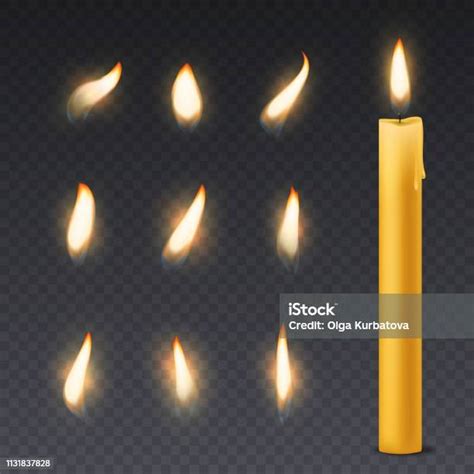 촛불 불꽃 낭만적 인 휴일 왁 스 불타는 촛불 빛 가까이 따뜻한 화재 윅 스파 크리스마스 저녁 식사 장식 3차원 형태에 대한 스톡 벡터 아트 및 기타 이미지 Istock