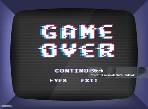 Game Over Screen Pixel Video Games 8bit Play Interface Old Console