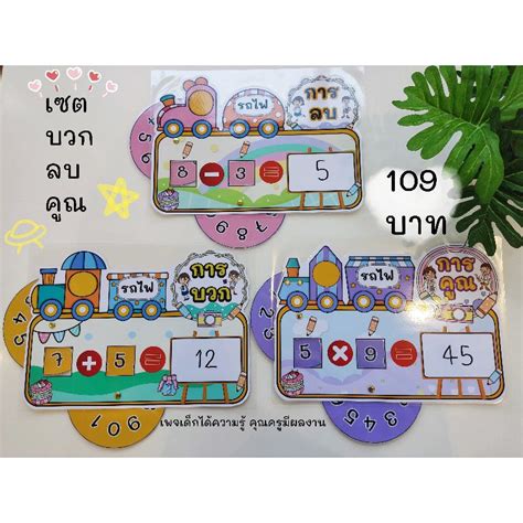 สื่อการสอนคณิตศาสตร์ วงล้อบวก ลบ คูณ หาร ในวงเดียว เขียนและลบได้ ขนาด A4 Krubiko Thaipick