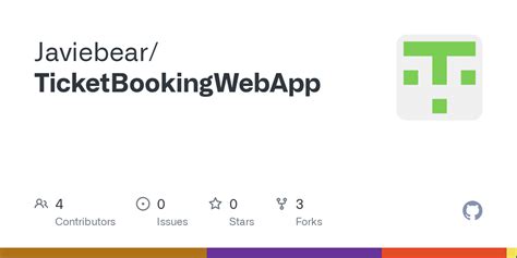 Github Javiebearticketbookingwebapp