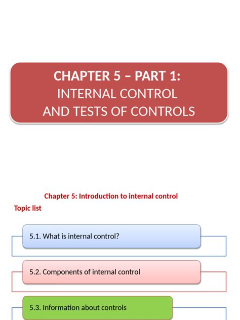 51 Internal Control And Test Of Controls Pdf Internal Control Financial Statement