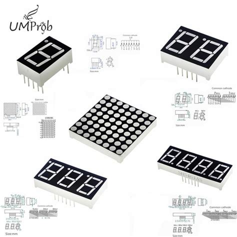 0 56inch 7 Segment 1Bit 2Bit 3Bit 4Bit Digital Tube Red Common Cathode LED Digit Display 8 X 8