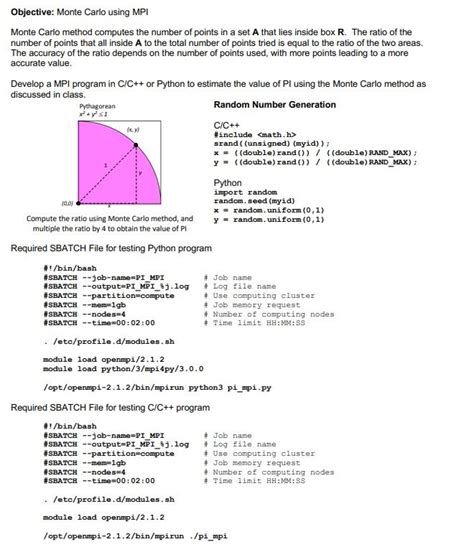 Solved Objective Monte Carlo Using Mpi Monte Carlo Method