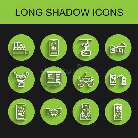 Set Line Algorithm Drone Flying With Action Camera Factory Conveyor System Belt Robot Doctor