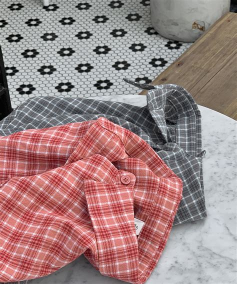 핫핑 Made 위앤드 루즈핏 포켓 체크 크롭 긴팔셔츠 44~110 빅사이즈셔츠 크롭남방 체크셔츠 군살커버 긴팔남방 루즈핏크롭셔츠 간절기셔츠 봄셔츠