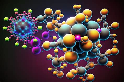 Premium Ai Image Graphical Representation Of Nanotechnology Science With Molecules And Atoms