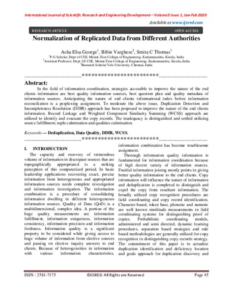 pdf normalization of replicated data from different authorities