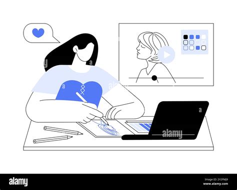 Drawing Tutorials Isolated Cartoon Vector Illustrations Stock Vector