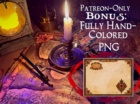 Fantasy Map Template Editable Printable Vintage Map SVG Set For Gaming Pirate Maps Dnd Props