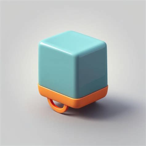 Orange 3d Rendering Cube Icon 3d Illustration Orange 3d Rendering Cube