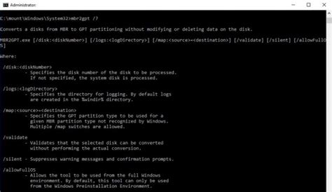 Mbr2gpt Converting Mbr To Gpt Disk In Windows 10 Windows Os Hub