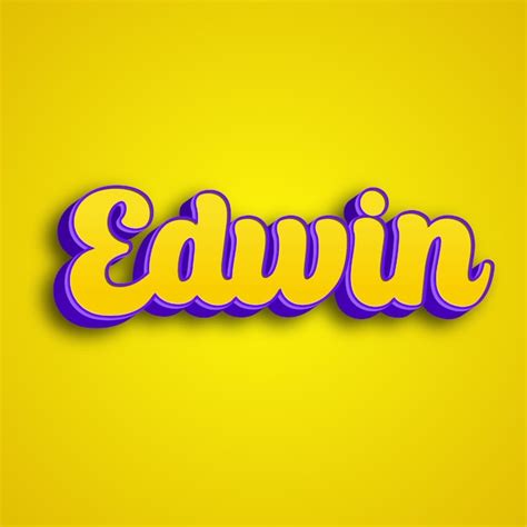 Premium Photo Edwin Typography 3d Design Yellow Pink White Background
