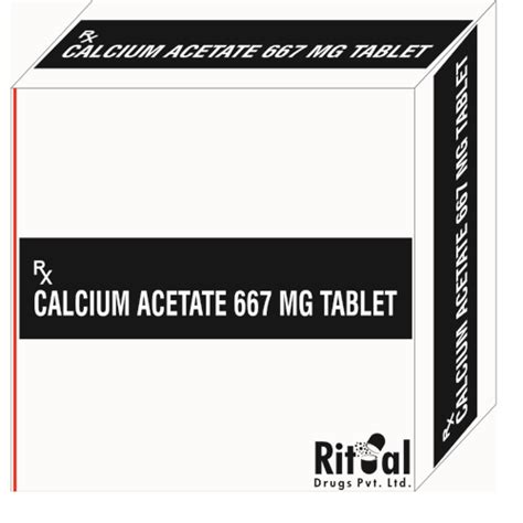 Calcium Acetate 667 Mg Tablets Ritual Drug Private Limited