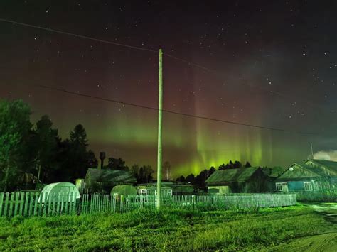 В Кировской области наблюдали яркое полярное сияние