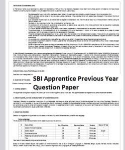 Sbi Apprentice Previous Year Question Paper Download Pdf