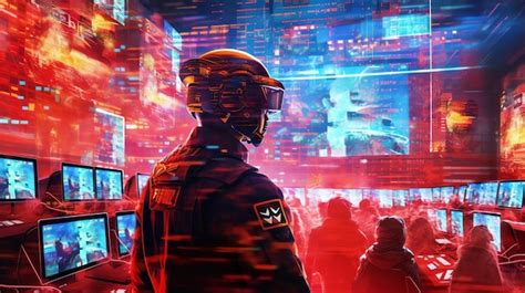 Premium Ai Image The Depiction Of Cyber Warfare Background
