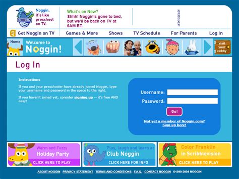 Noggin In 2004 Web Design Museum