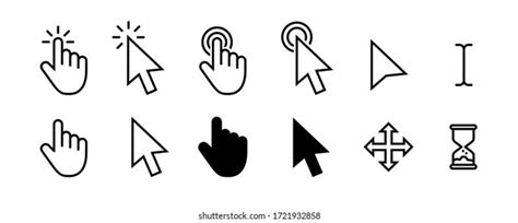 컴퓨터 마우스로 커서 회색 화살표 아이콘 스톡 벡터로열티 프리 1721932858 Shutterstock
