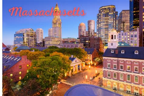 Massachusetts State Information Symbols Capital Constitution Flags