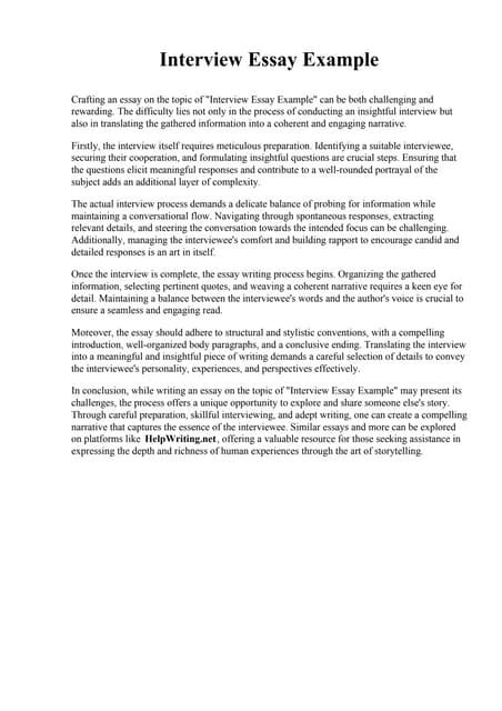 Interview Essay Examplepdf