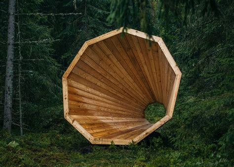Giant Timber Megaphones Amplify Sounds Of Estonian Forest