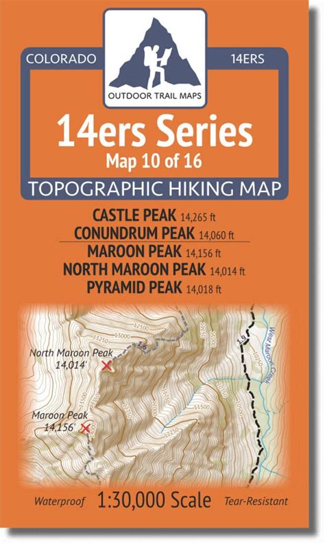 Colorado 14ers Map Series 10 Of 16 Castle Conundrum Maroon North