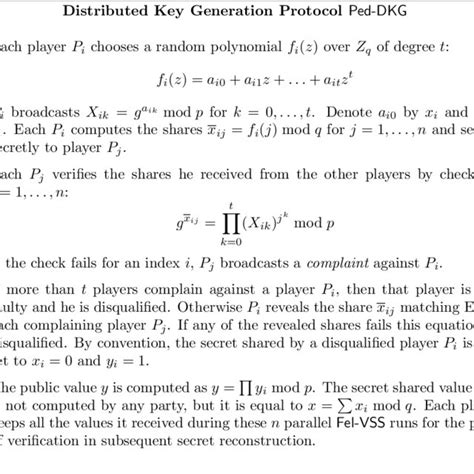 Pedersens Distributed Key Generation Protocol Download Scientific