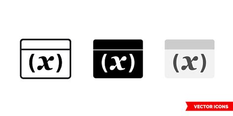 3 가지 유형의 가변 기호 아이콘 흑백 윤곽선 격리된 벡터 기호 기호 수학 기호에 대한 스톡 벡터 아트 및 기타 이미지 수학 기호 알파벳 X 함수 Istock