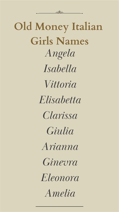 Italian Girl Names